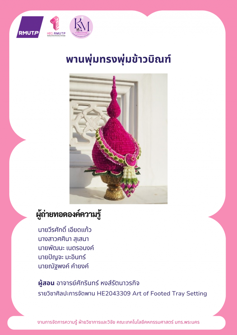 พานพุ่มทรงพุ่มข้าวบิณฑ์ – Knowledge Management – HEC RMUTP